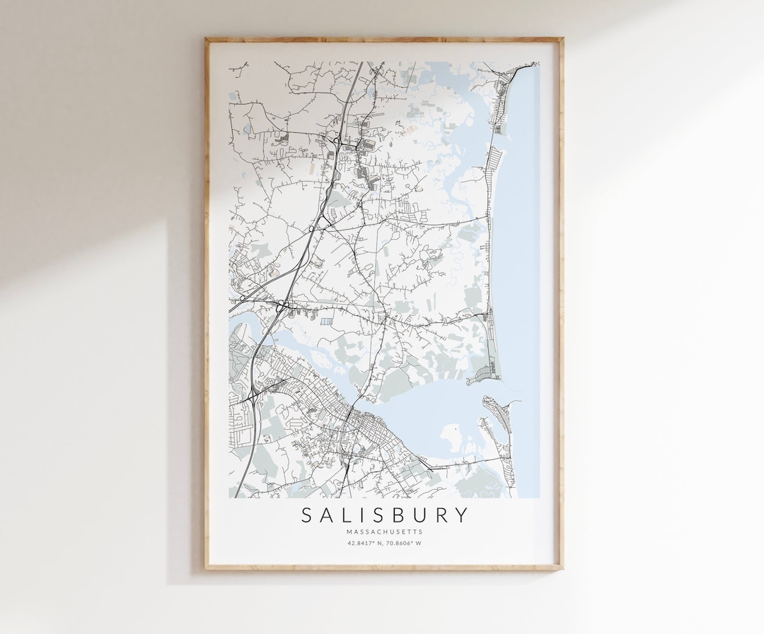 Salisbury Massachusetts Map Print, Salisbury Poster, Salisbury ...