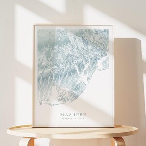Mashpee Map Print, Cape Cod Map Poster, Mashpee Gift, Massachusetts Map ...