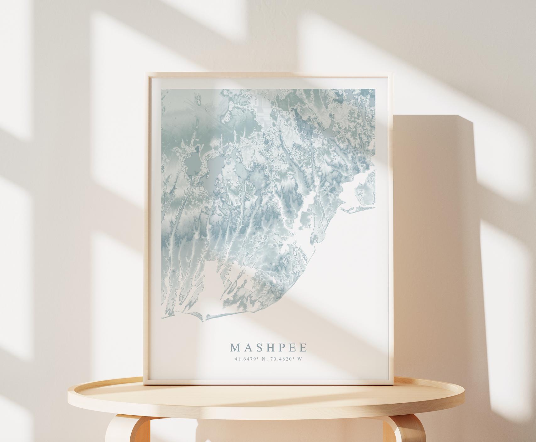 Mashpee Map Print, Cape Cod Map Poster, Mashpee Gift, Massachusetts Map ...