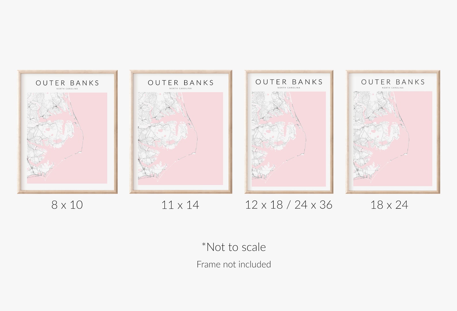 Outer Banks Poster Outer Banks Art Minimalist Map North - Etsy