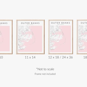 Outer Banks Poster, Outer Banks Art, Minimalist Map, North Carolina Map ...
