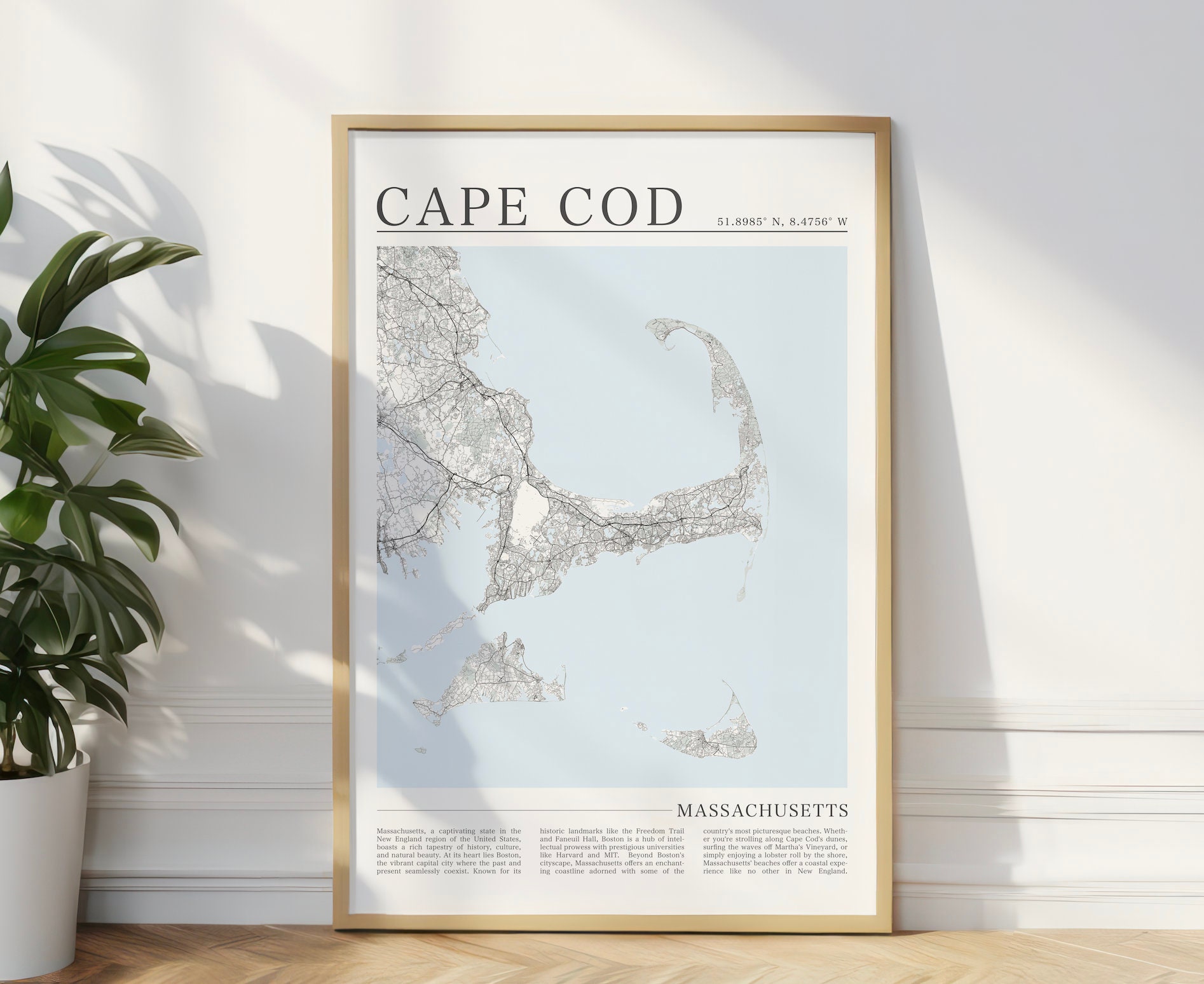 Cape Cod Map Print, Cape Cod Art, Nantucket Decor, Cape Cod Gift ...