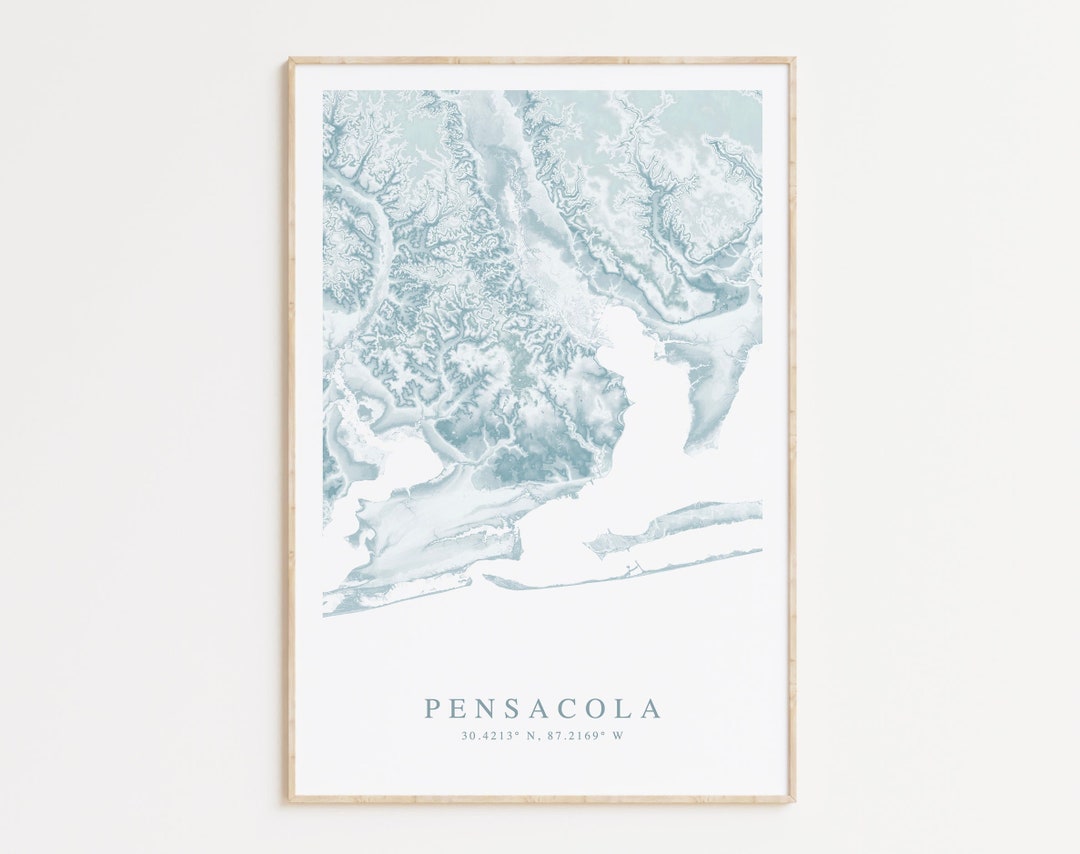 Pensacola Florida Map Print, Pensacola City Map, Florida Poster, Map of ...