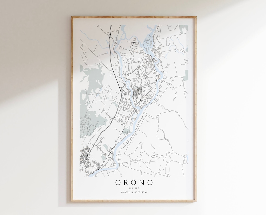 Orono Maine Map Print, Map of Orono Maine, Orono Poster, Orono Maine ...