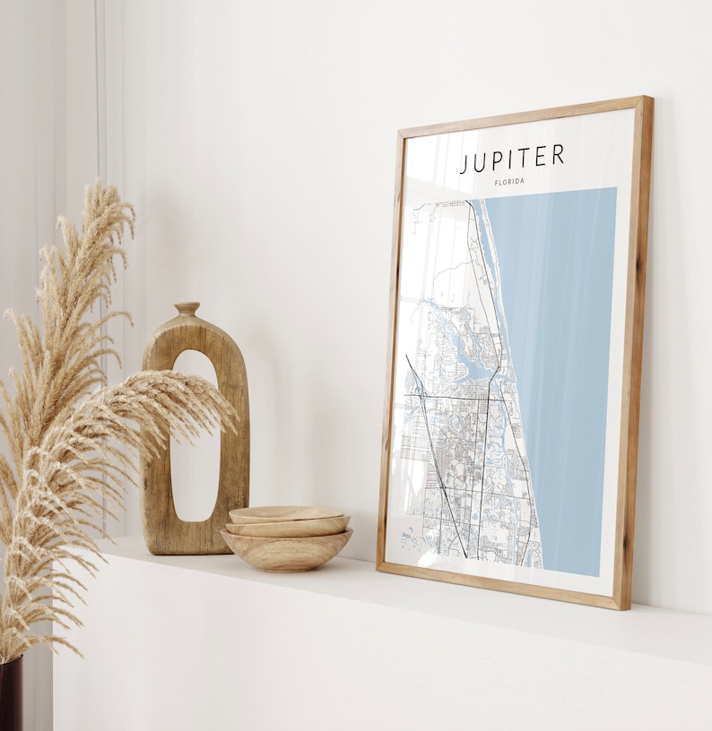 Jupiter Florida Map Print, Jupiter Map Print, Jupiter Florida Poster ...