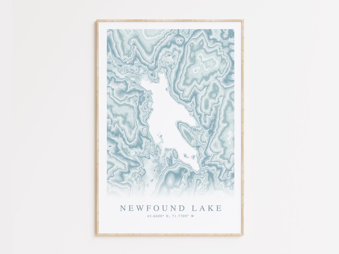 Newfound Lake New Hampshire Map Print, Newfound Lake Gift, Newfound ...