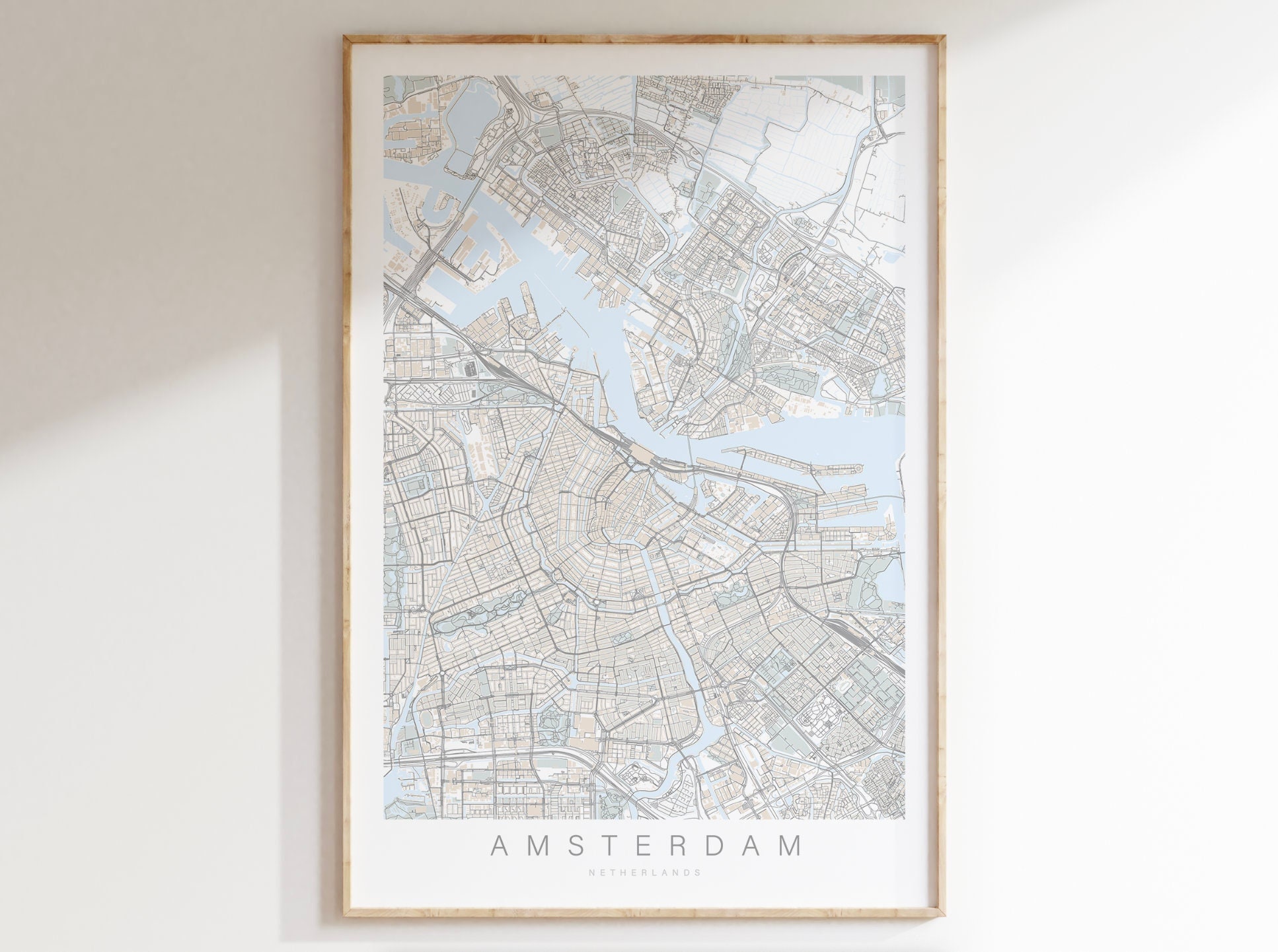 Amsterdam Map Print, Amsterdam Map Poster, Amsterdam Netherlands Decor ...