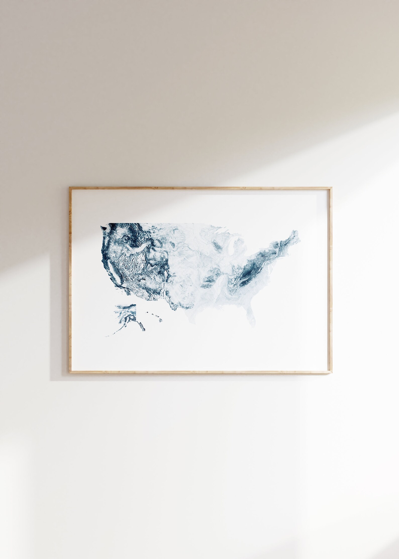 United States Map Print, USA Poster, United States Poster, USA Stylized ...