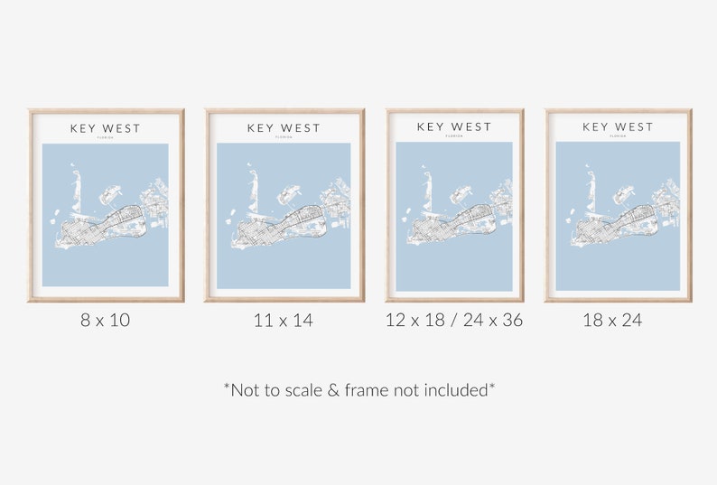 Key West Map Print, Florida Map Print, Key West Florida Poster, Key ...