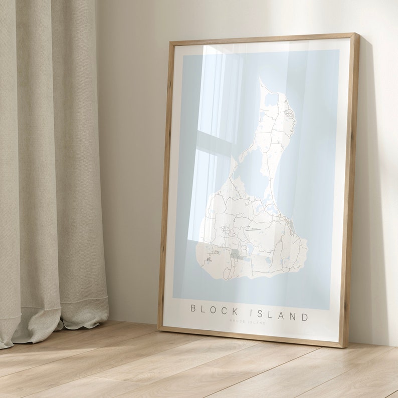 Block Island Map Print Block Island Poster Rhode Island Map - Etsy