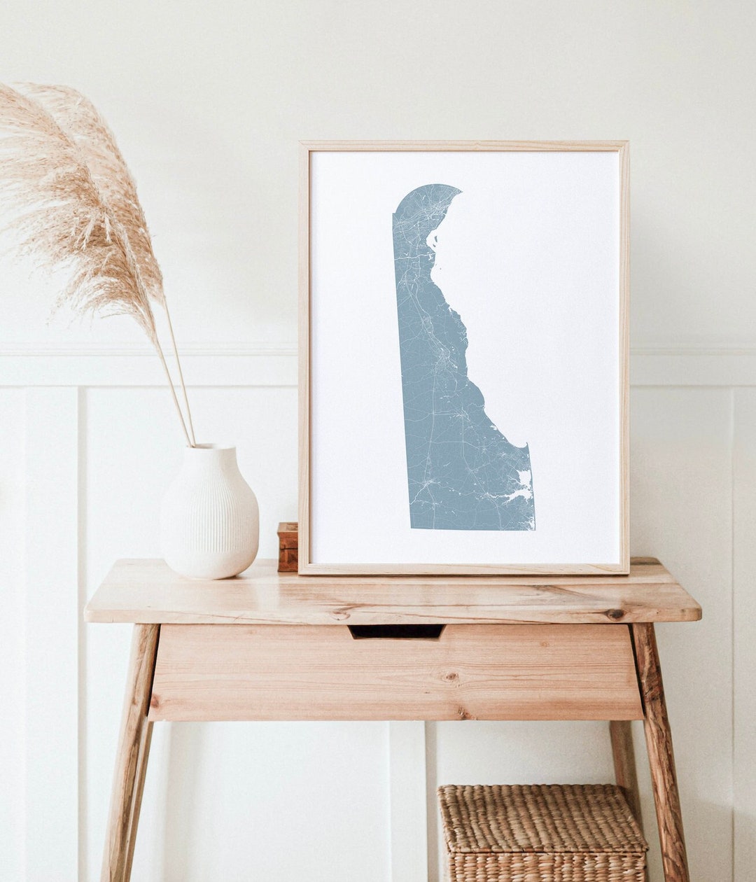 Delaware Map Print, Delaware Poster, Delaware State Map Decor, Delaware ...