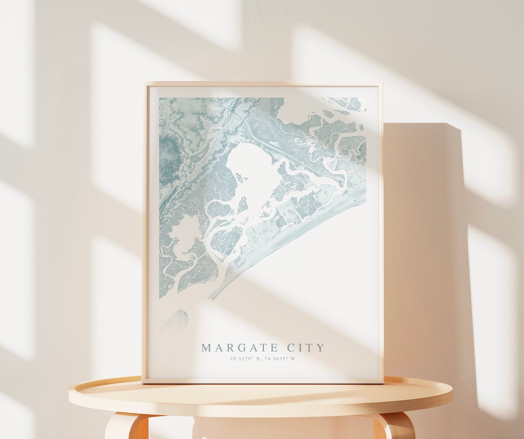 Margate City Jersey Map Print, Map of Margate City, Margate City Gift ...