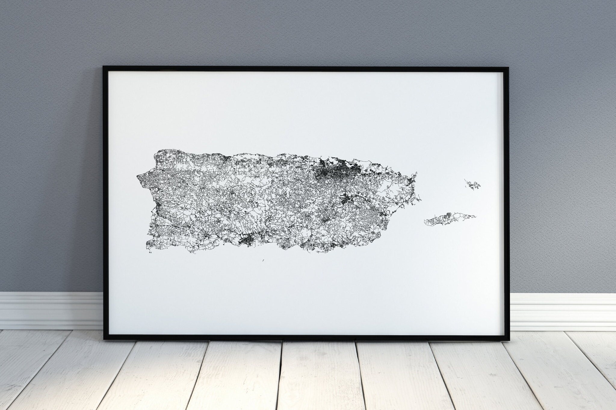 Puerto Rico Map Print Puerto Rico Poster Map Home Decor Puerto Rico ...