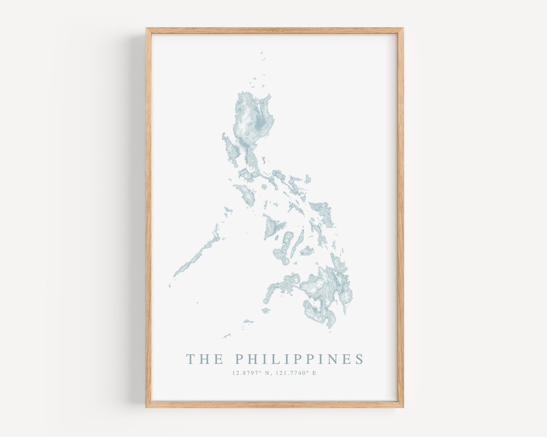 The Philippines Map Print, Philippines Map Art, Filipino Art Print ...