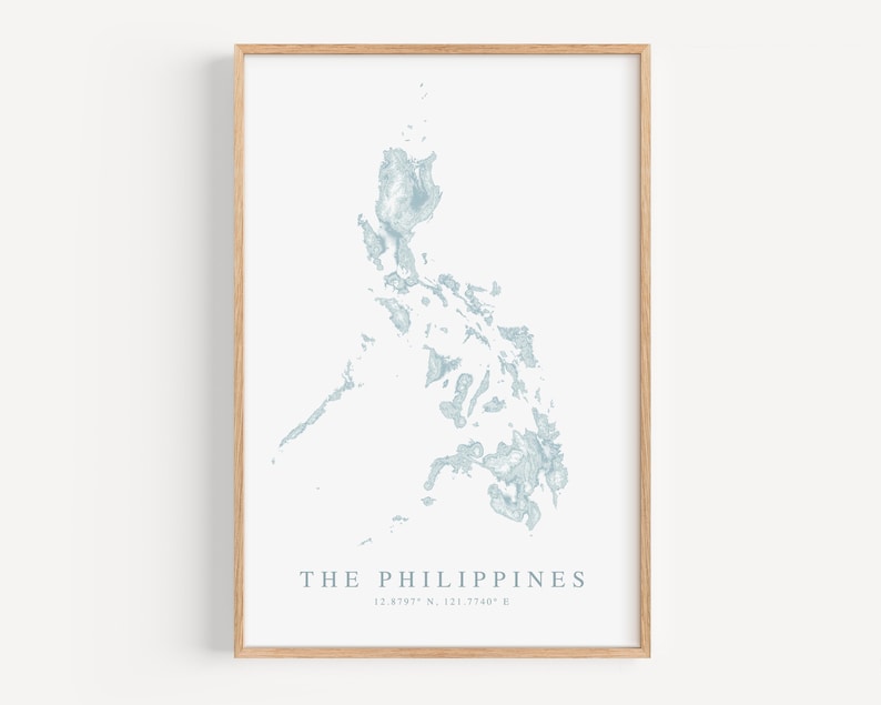 The Philippines Map Print, Philippines Map Art, Filipino Art Print ...