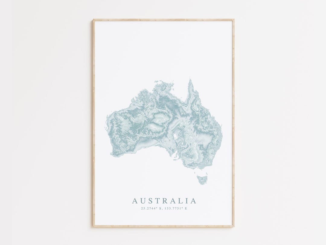 Australia Map Print, Australia Poster, Australia Gift, Australia Map ...