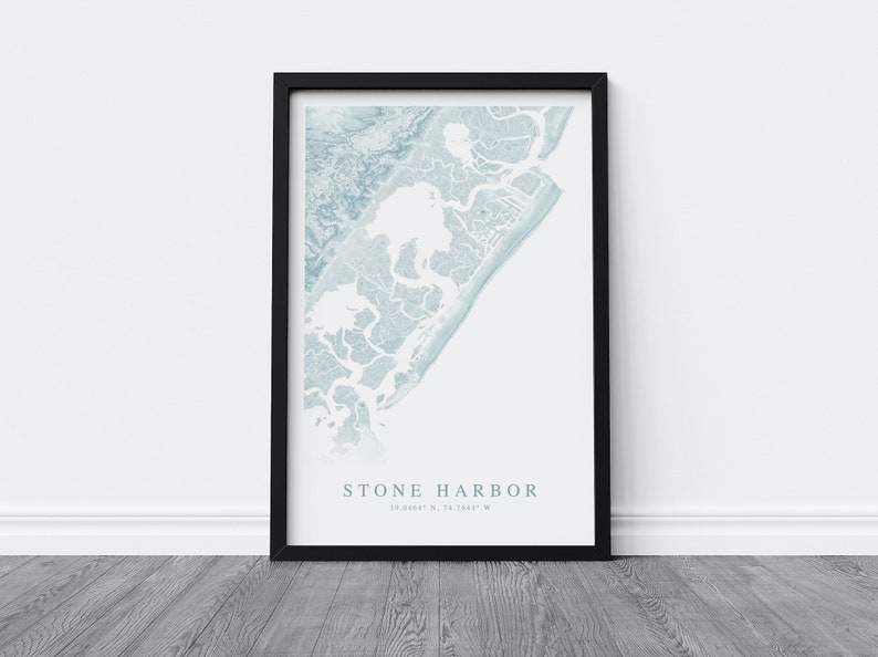 Stone Harbor New Jersey Map Print, Map of Stone Harbor, Stone Harbor ...