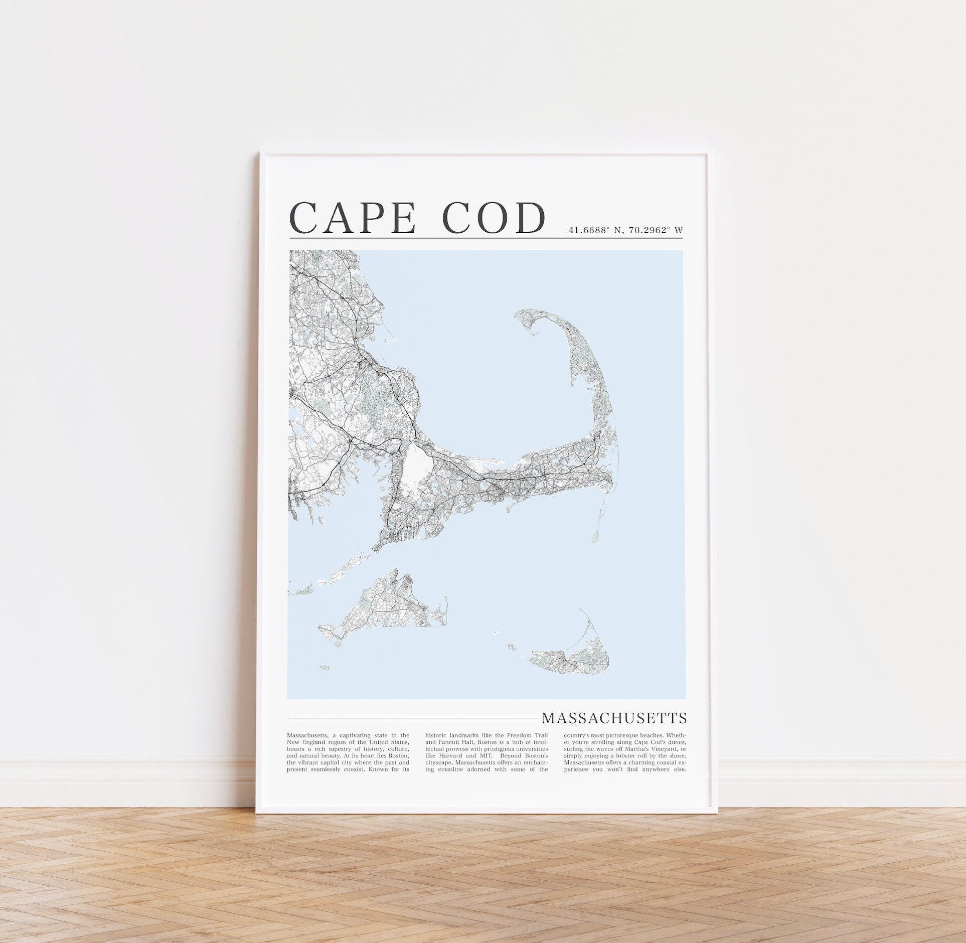 Cape Cod Map Print, Cape Cod Art, Nantucket Decor, Cape Cod Gift ...