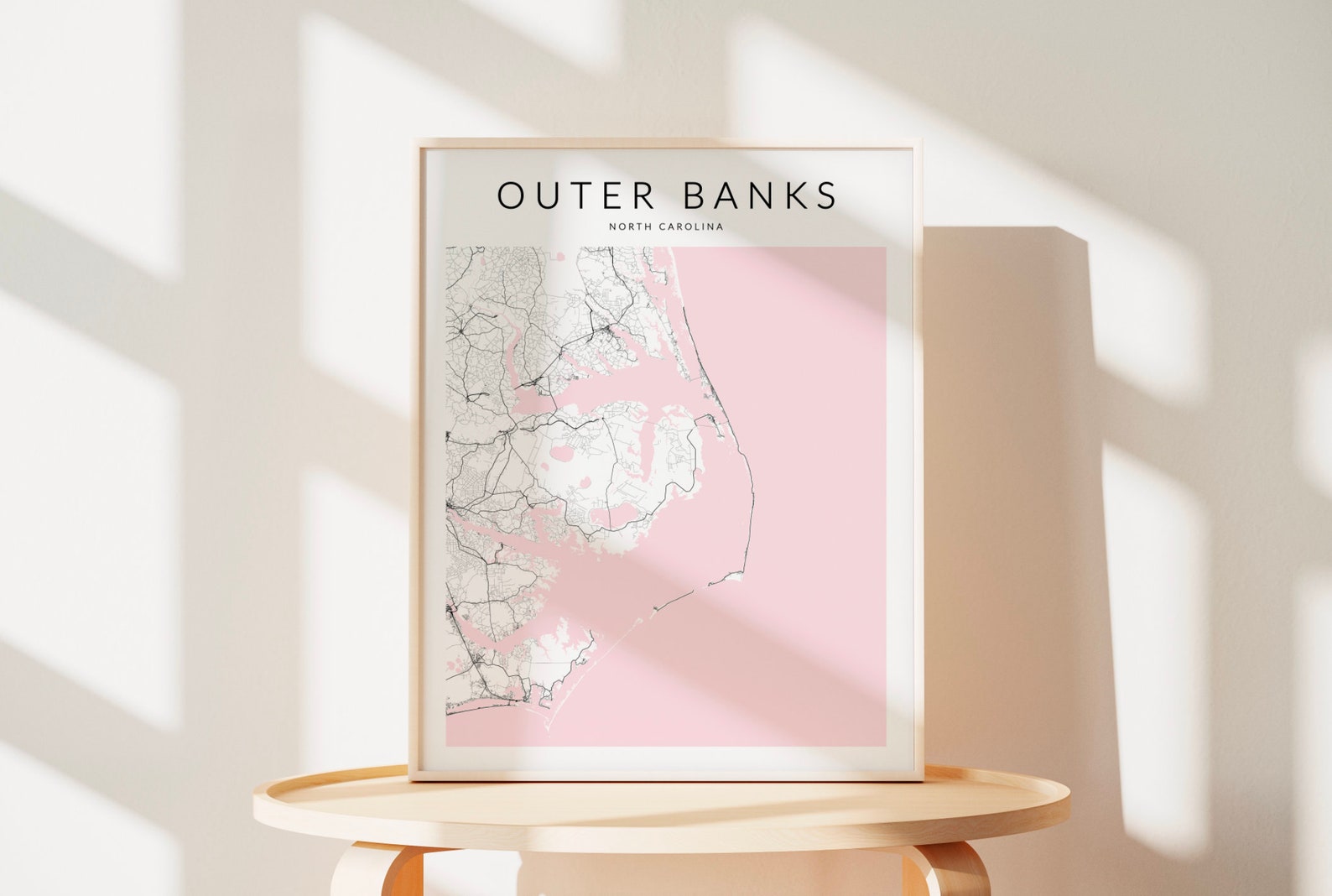 Outer Banks Poster Outer Banks Art Minimalist Map North - Etsy