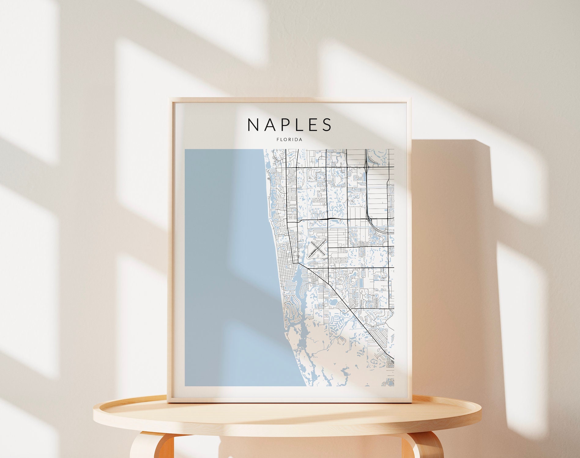 Naples Florida Map Print, Naples Wall Art, Naples Poster, Naples ...