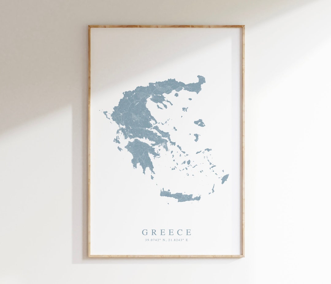 Greece Map Print, Greece Poster, Greece Art Print, Greece Country Map ...