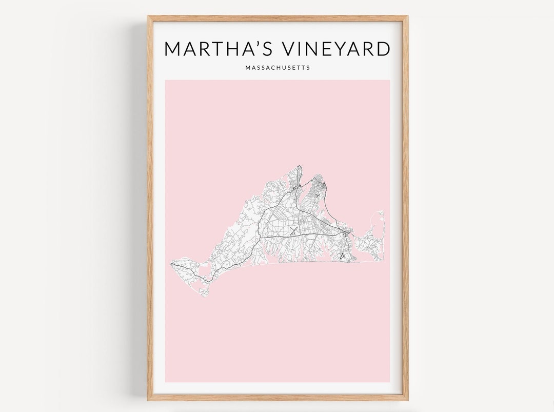 Martha's Vineyard Map Print, Martha's Vineyard Poster, Martha's ...