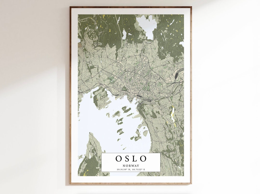 Oslo Norway Map Print, Oslo Norway Poster, Oslo Map Print, Norway Gift ...