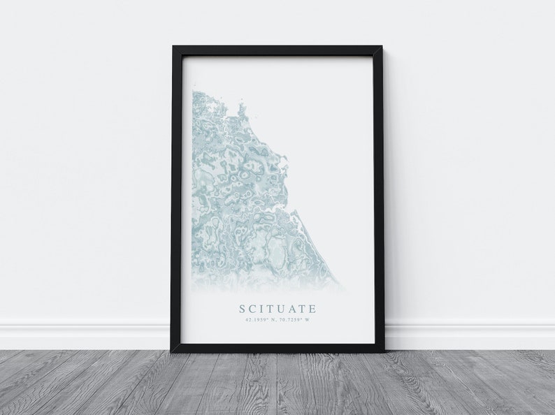 Scituate Massachusetts Map Print, Massachusetts Gift, Beach House Decor ...