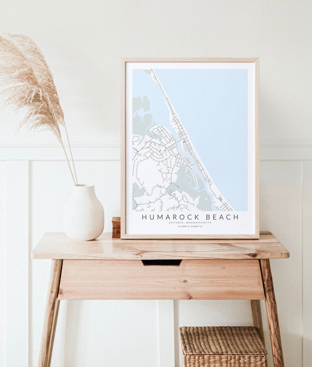 Humarock Beach Map Print, South Shore Massachusetts Map Print, Scituate ...