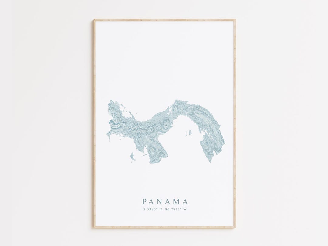 Panama Map Print, Map of Panama, Central America Gift, Panama Wall Art ...