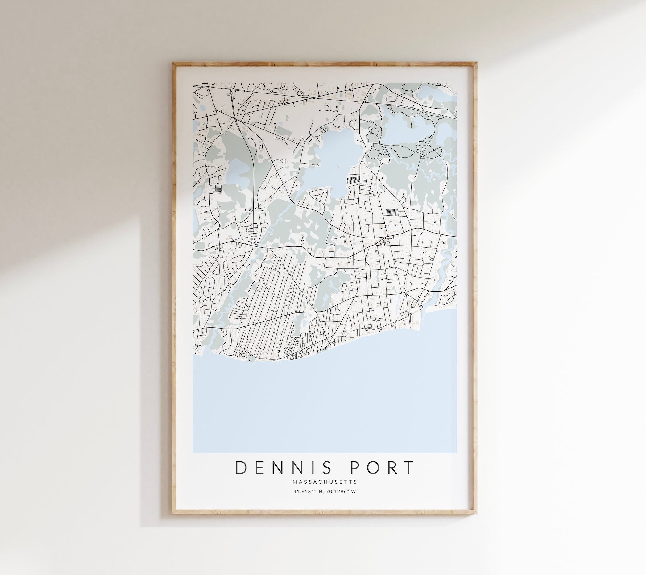 Dennis Port Map Print, Cape Cod Poster, Cape Cod Gift, Cape Cod Map ...