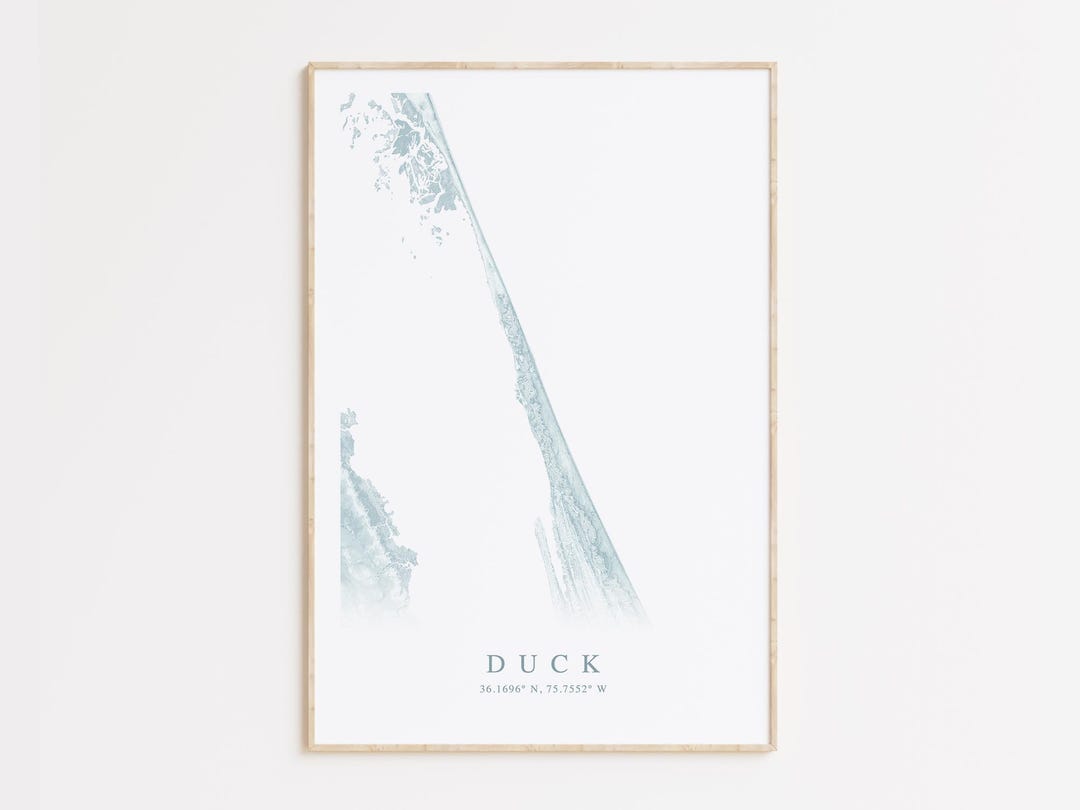 Duck North Carolina Map Print, Map of Duck NC, Outer Banks Map Poster ...