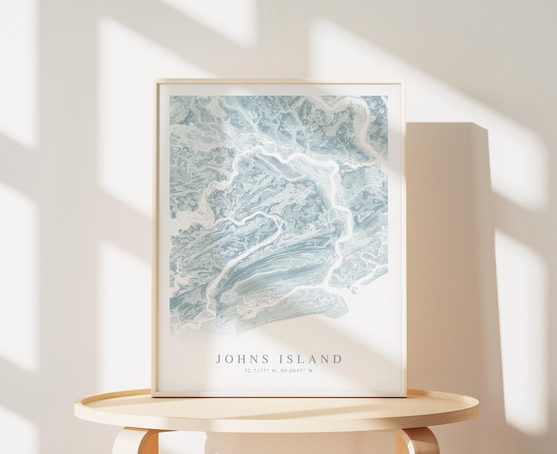 Johns Island Map Print, Map of Johns Island South Carolina, Johns ...