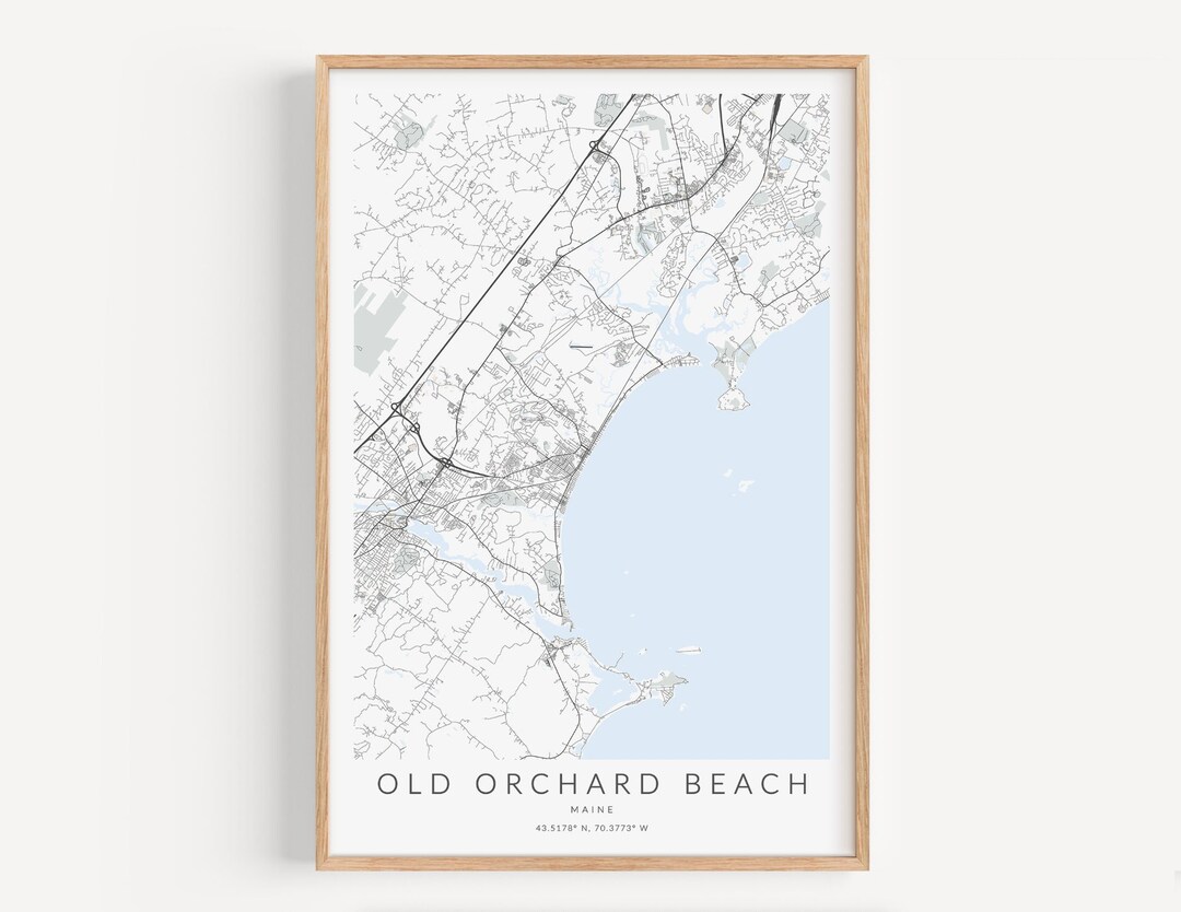 Old Orchard Beach Map Print, OOB Maine Map Print, Old Orchard Beach ...