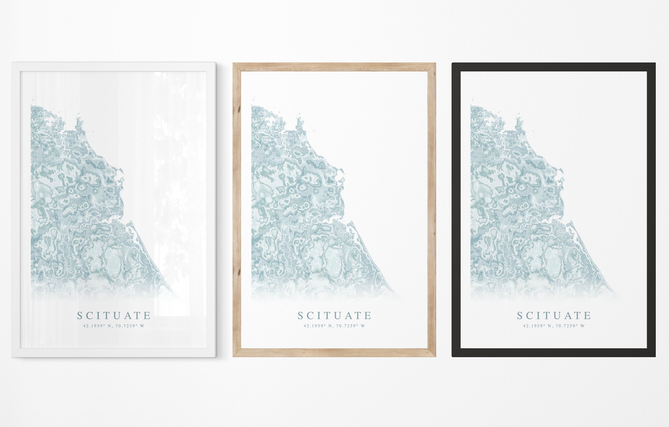 Scituate Massachusetts Map Print, Massachusetts Gift, Beach House Decor ...