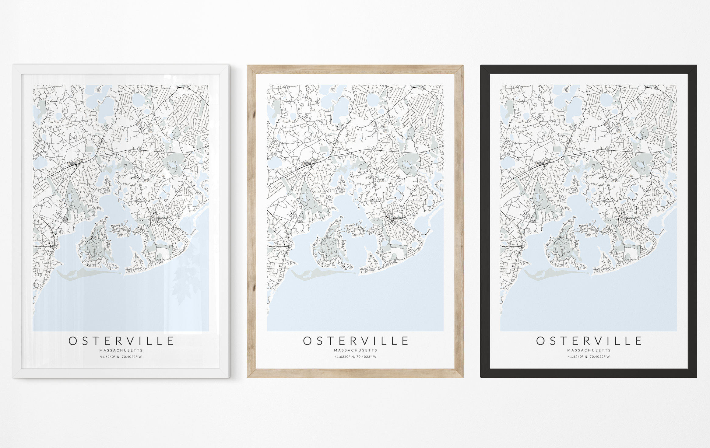 Osterville Massachusetts Map Print, Cape Cod Poster, Map of Osterville ...