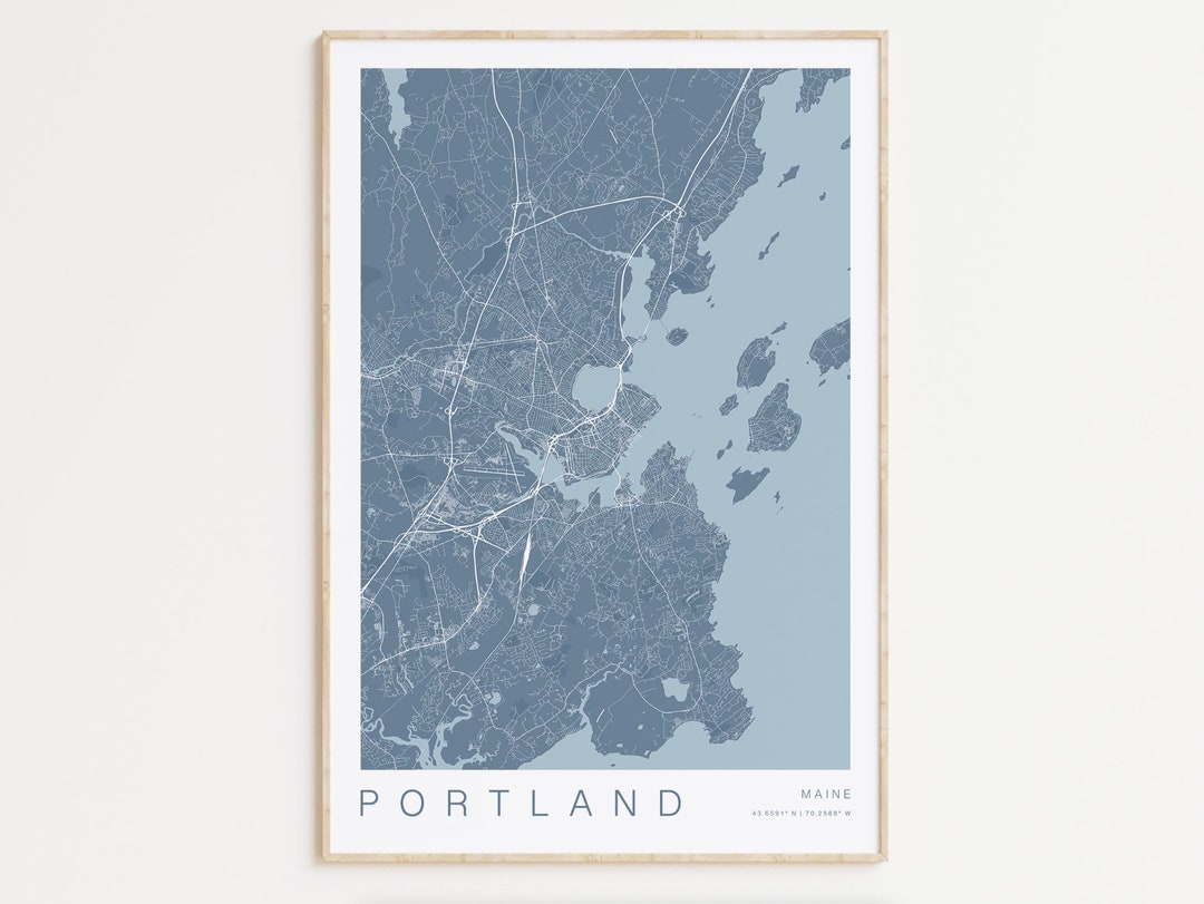 Portland Maine Map Poster, Portland Print, Maine Map, Portland Gift ...