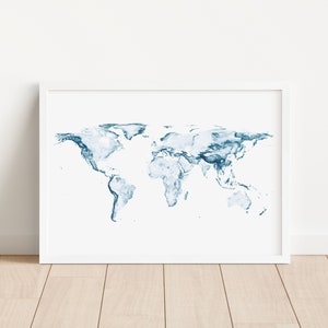 World Map Print, World Map Poster, Map of the World Poster, Map of the ...