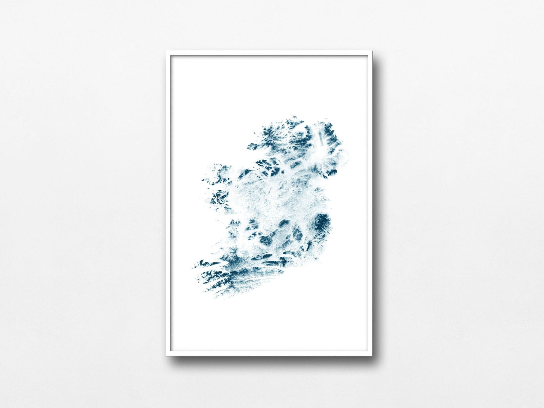 Ireland Map Print Blue Ireland Poster Ireland Gift Dublin Topographic ...