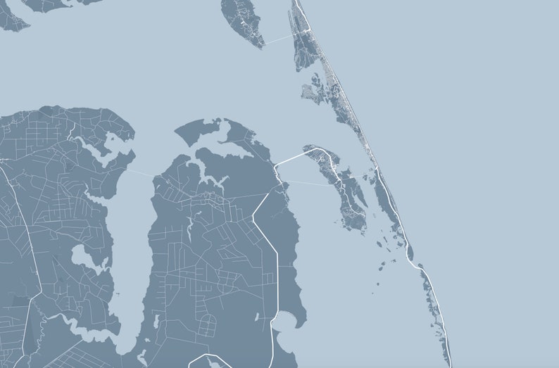 Outer Banks Map Poster Outer Banks Print North Carolina Map - Etsy