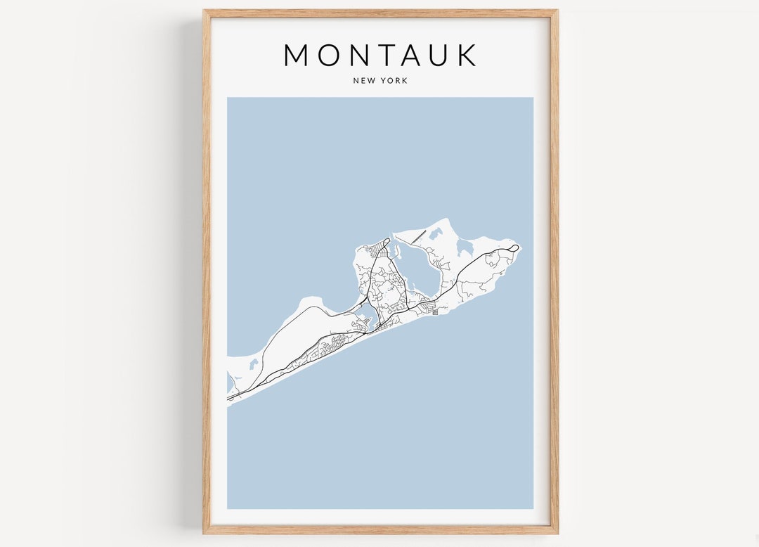 Montauk Map Print, New York Map Print, Montauk New York Poster, Long ...