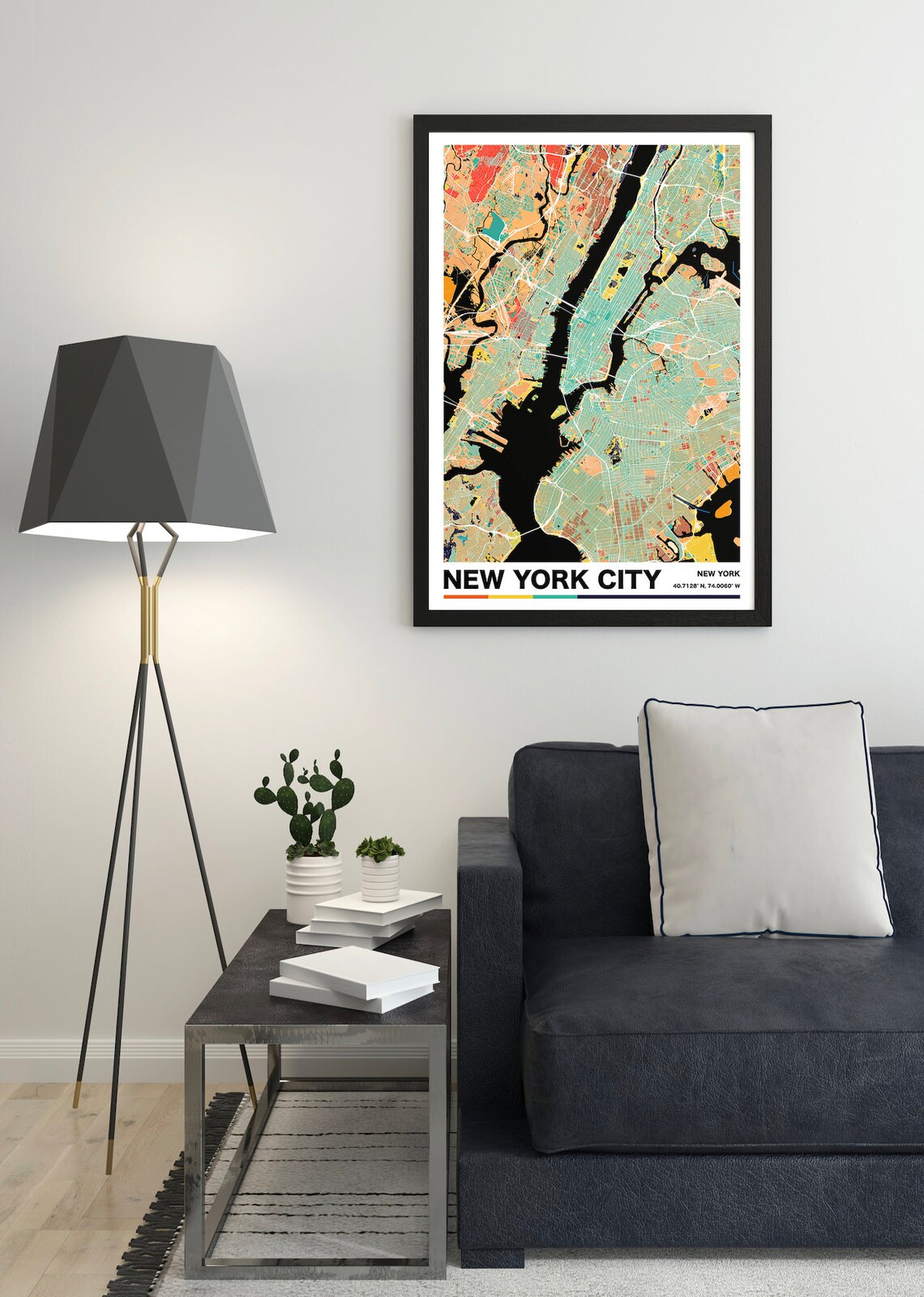New York City Map Print, Retro NYC Poster, Retro Wall Decor, NYC Wall ...