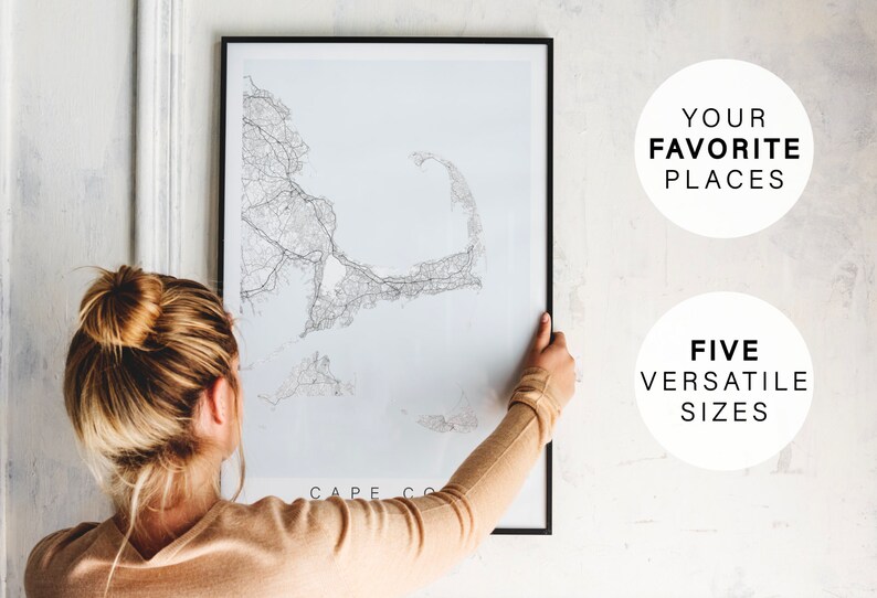 Cape Cod Map Print Cape Cod Poster Nantucket Map Print - Etsy