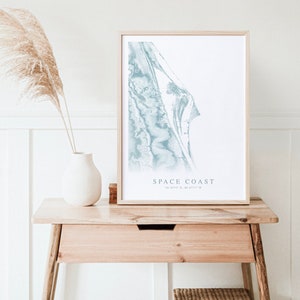 Space Coast Map Print, Space Coast Map Art, Florida Gift, Satellite ...