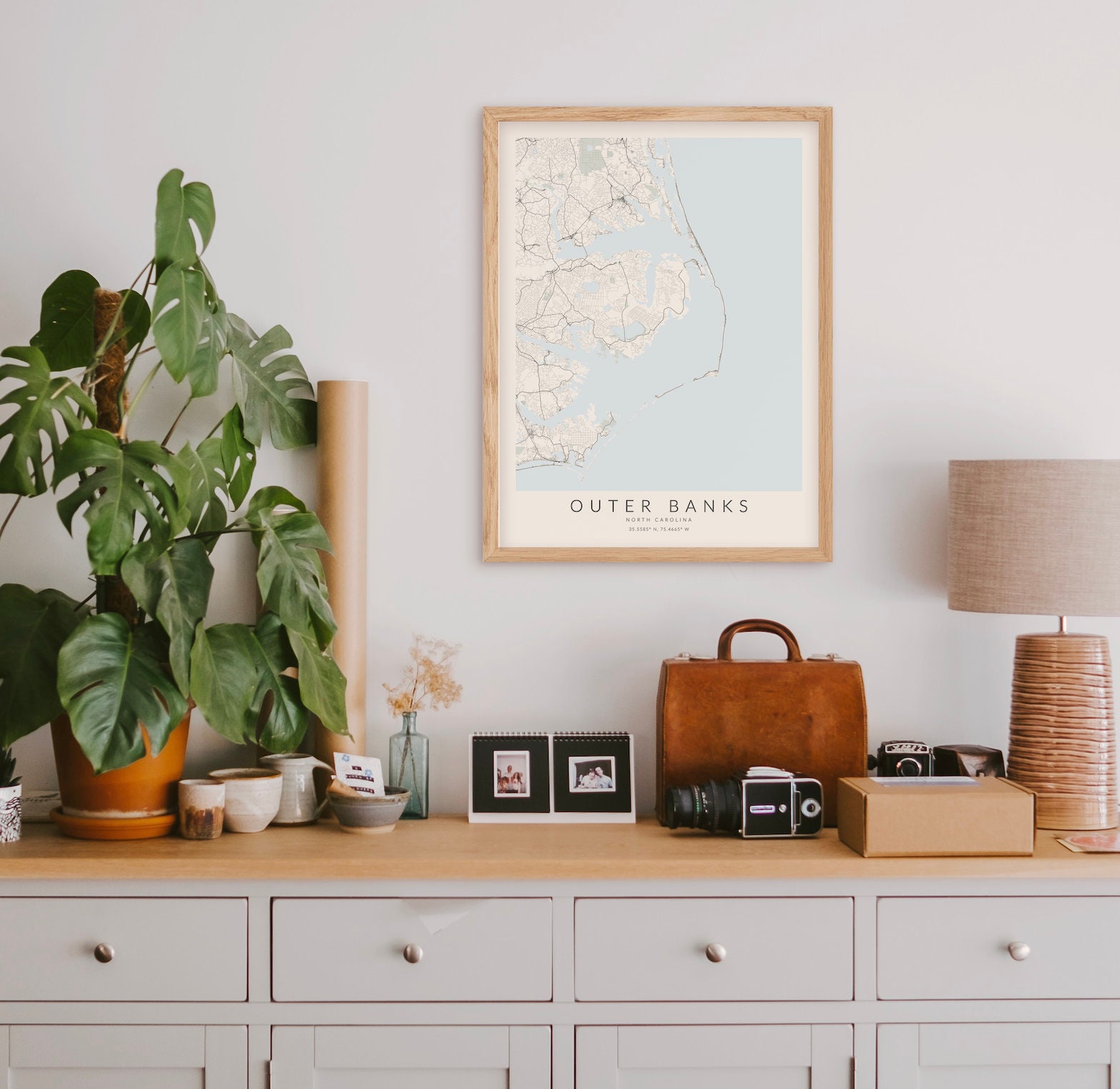 Outer Banks Map Print Outer Banks Poster North Carolina Wall - Etsy