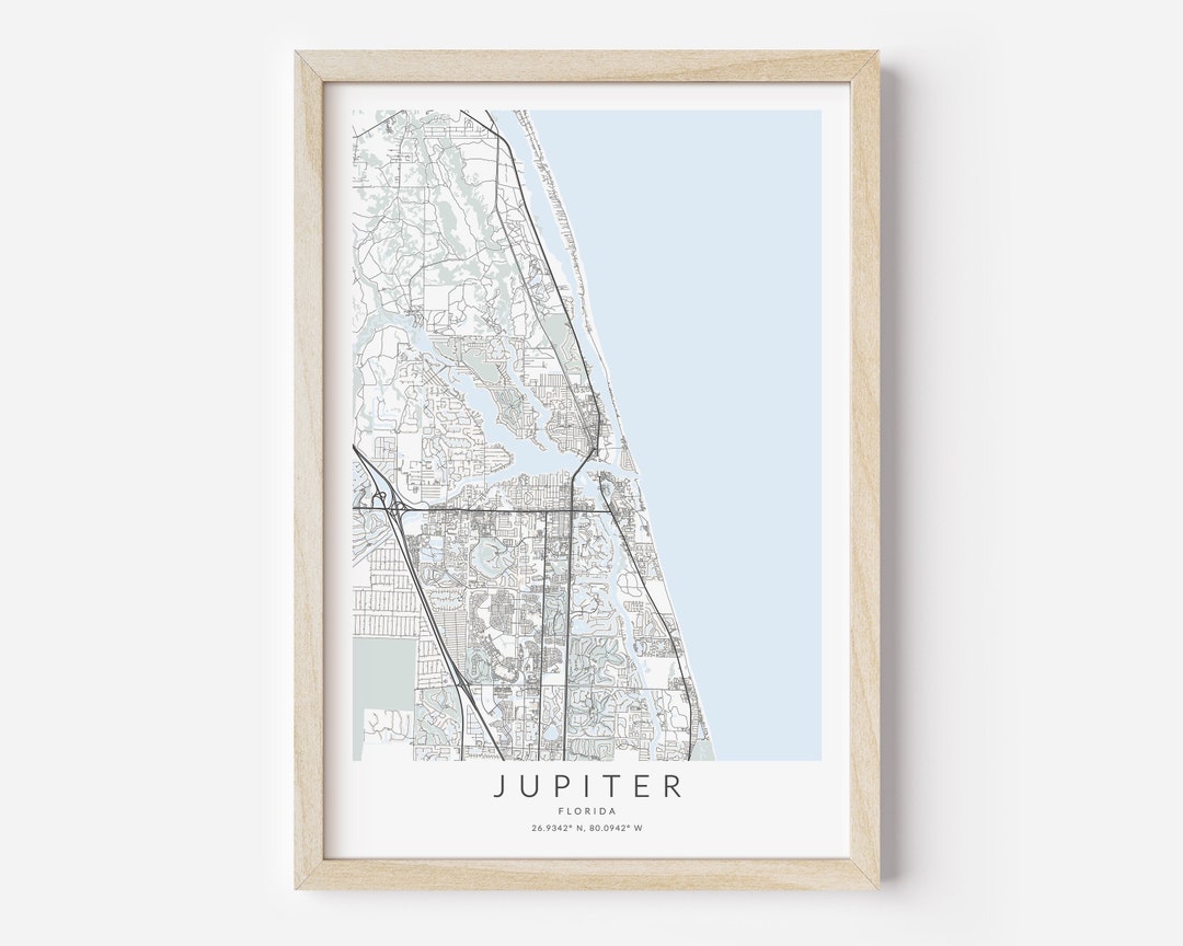 Jupiter Florida Map Print, Map of Jupiter, Jupiter Florida Poster ...