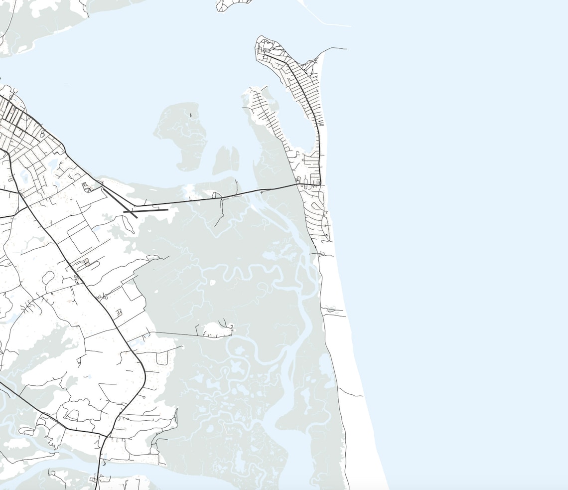 Plum Island Map Print, Newburyport Map Print, Massachusetts Decor, Plum ...