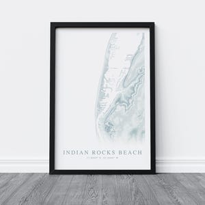 Indian Rocks Beach Map Print, Map of Indian Rocks Beach, Florida Beach ...