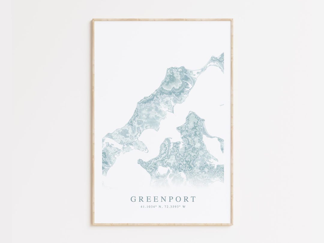 Greenport New York Map Print, Map of Greenport, Long Island Gift, Long ...