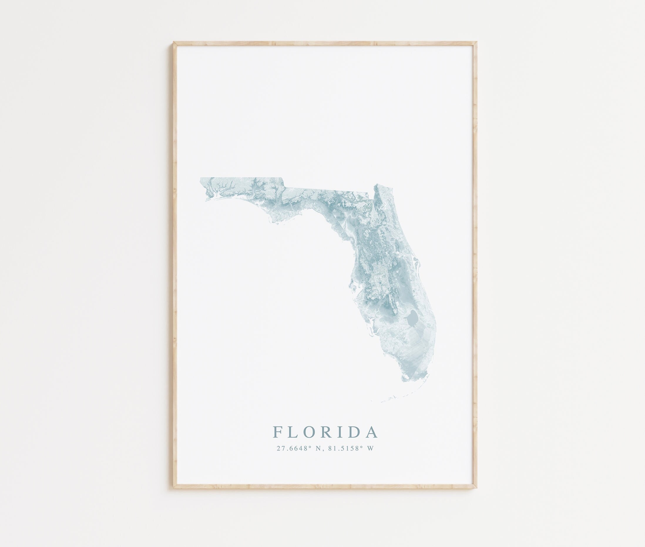 Florida State Map Print, Florida Poster, Florida Beach Home Decor, Map ...